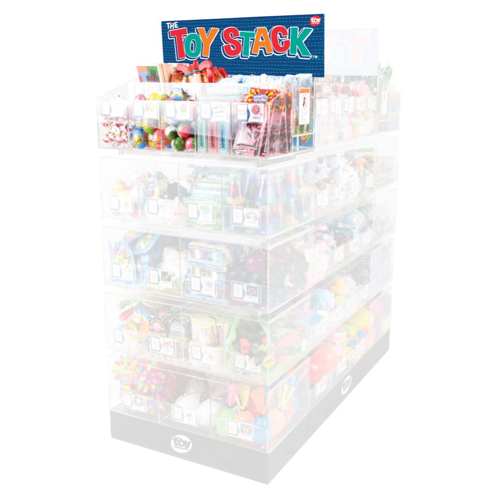 The Toy Stack 9 Bin Acrylic Display With Header - Storage ...