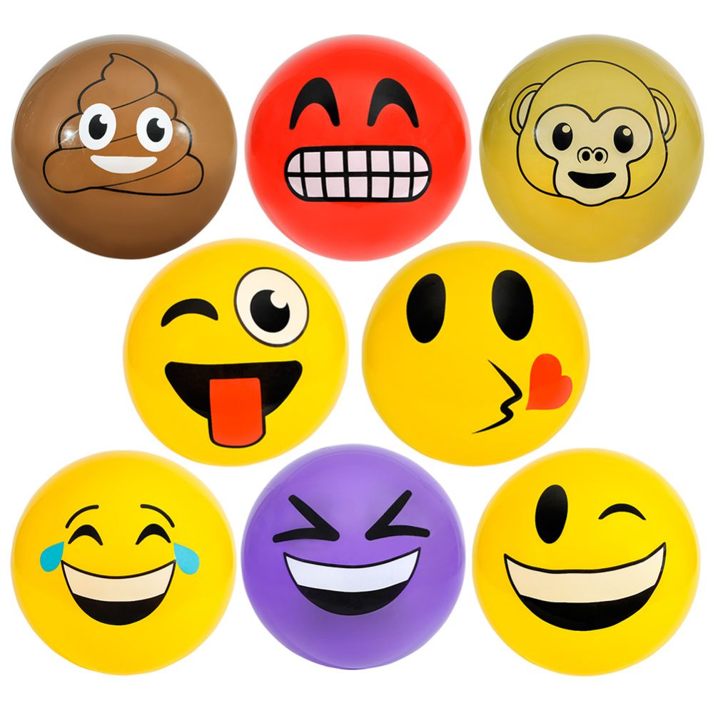 Bulk Emoticon Vinyl Ball Assorted Color - Wholesale Sock Deals