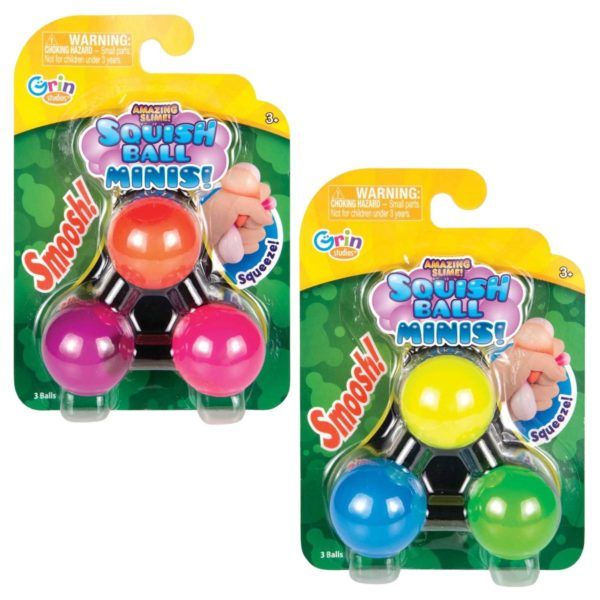 24 pieces Grin Studios Assorted 3 Pack Amazing Slime Mini Squish Balls ...