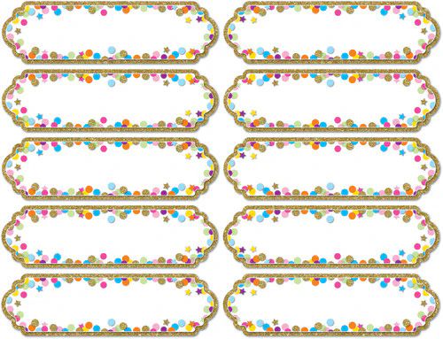 12 Pieces Mamagnetic DiE-Cut Large Nameplates & Labels, Confetti ...