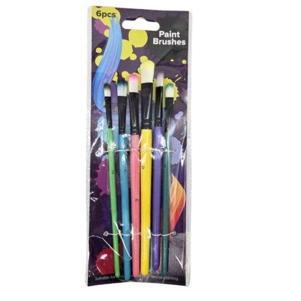 24 pieces 6 Piece Filbert Tip Art Brush Set - Paint, Brushes & Finger ...