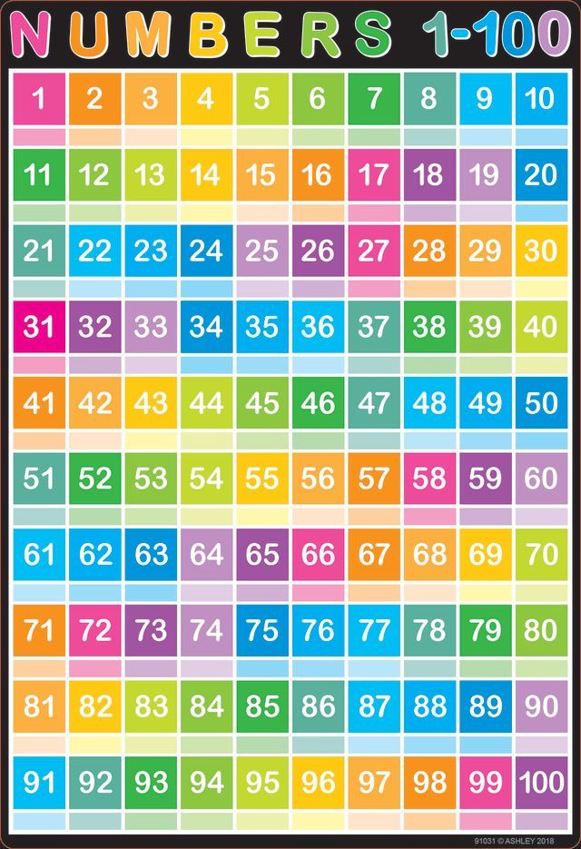 24 Wholesale Smart Poly Chart 13"x19", Numbers 1-100 *grommett - WSD