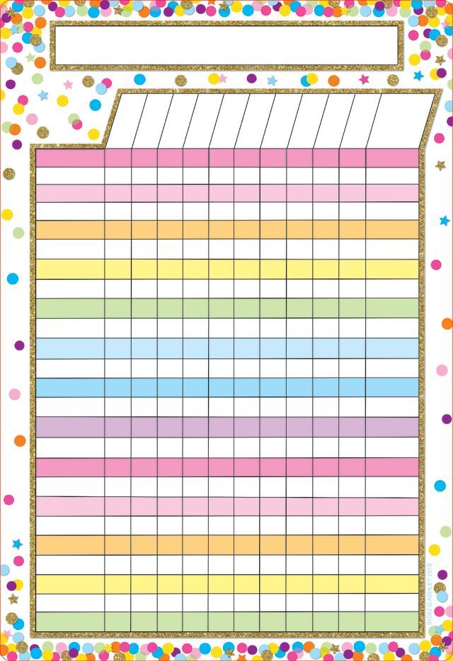 24 Pieces Smart Poly Chart 13"x19", Confetti Incentive *Grommett ...