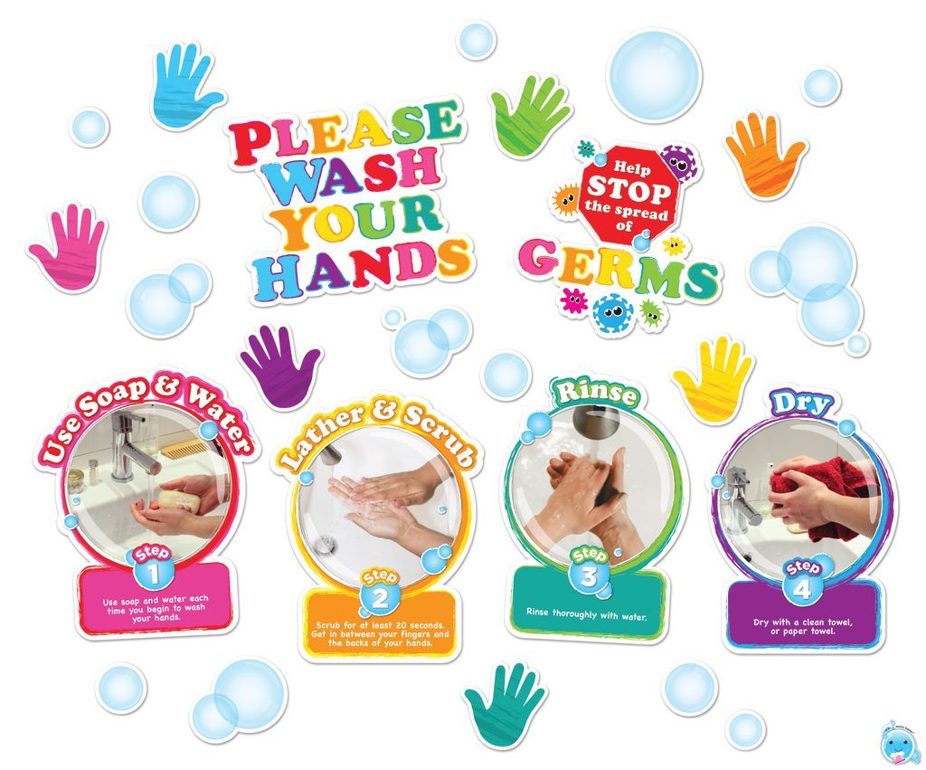 Bulk Smart Poly Bulletin Board: Washing Your Hands - WSD