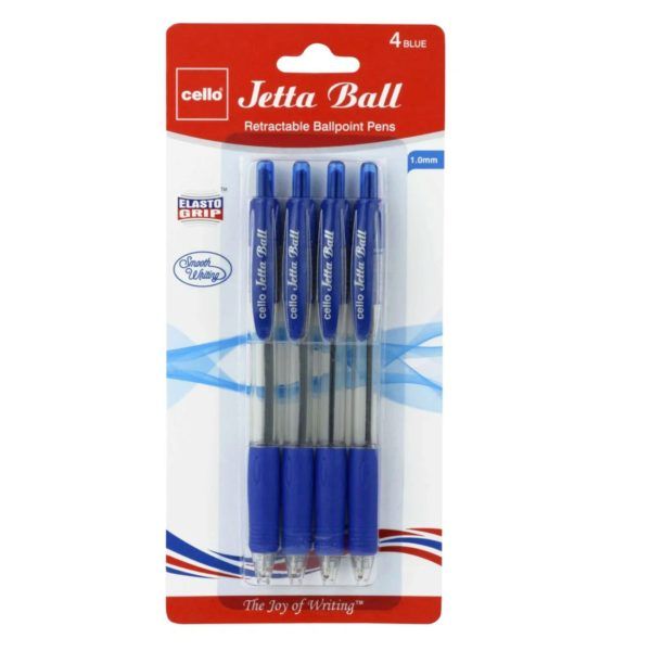 36 pieces Cello 4 1.0mm Jetta Retractable Ballpoint Blue Pens - Pens ...