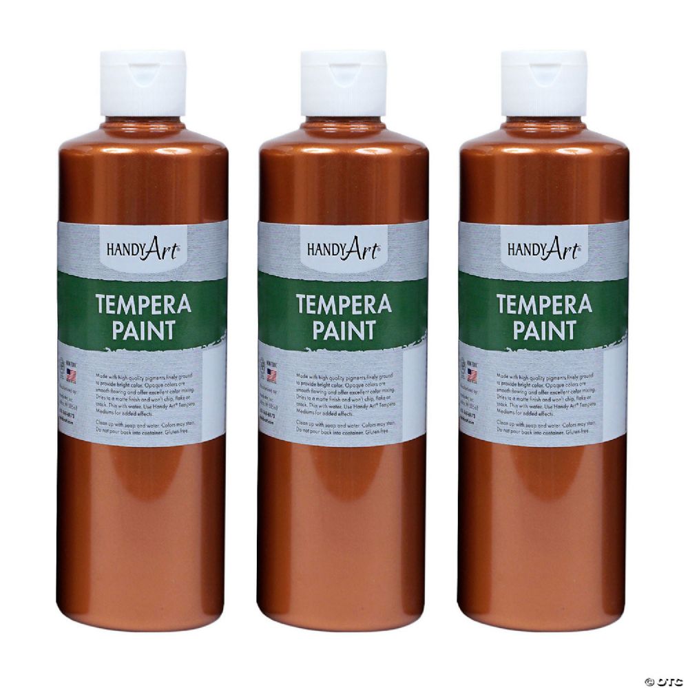 12 Wholesale Handy Art Metallic Tempera Paint, 16 oz., Copper, Pack of ...