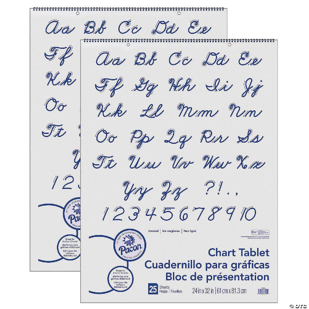 12 pieces Pacon Chart Tablet, Cursive Cover, Unruled 24" x 32", 25 ...