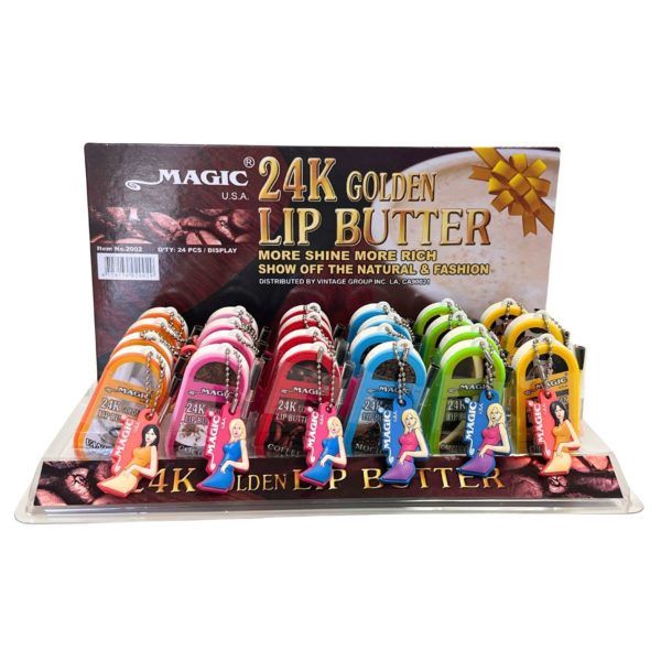 72 pieces 24k Golden Lip Butter Tinted Lip Balm In Countertop Display ...