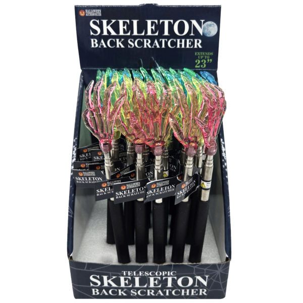 24 pieces Telescopic Halloween Skeleton Hand Scratcher In Assorted ...