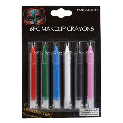 24 pieces Makeup Crayon Retractable 6 Basic Colors / Blister Cards ...