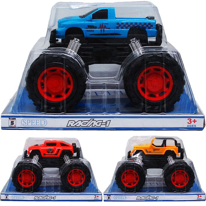 6 pieces 9.5" F/f Truck On Platform W/ Blister Cover, 3 Assrt Clrs ...