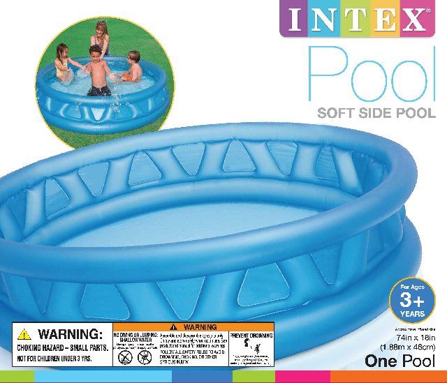 3 pieces Intex Pool Soft Side 74 X 18 Age 3+ Shelf Box (21out8/31 ...