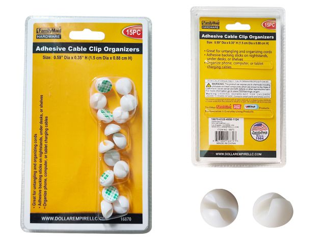 24 Pieces 15-Piece Adhesive Cable Clip Organizers - Wires and Cables ...