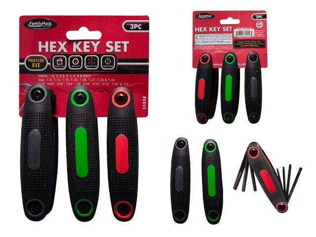 12 pieces Hex Key 3pc Set 4.25inch L - Hardware Miscellaneous - at ...
