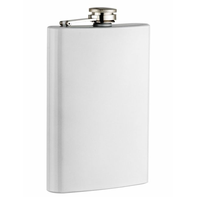 White 8oz Drinking Flask - SB