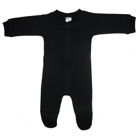 24 Pieces Interlock Black CloseD-Toe Sleep & Play Large - Baby Apparel ...