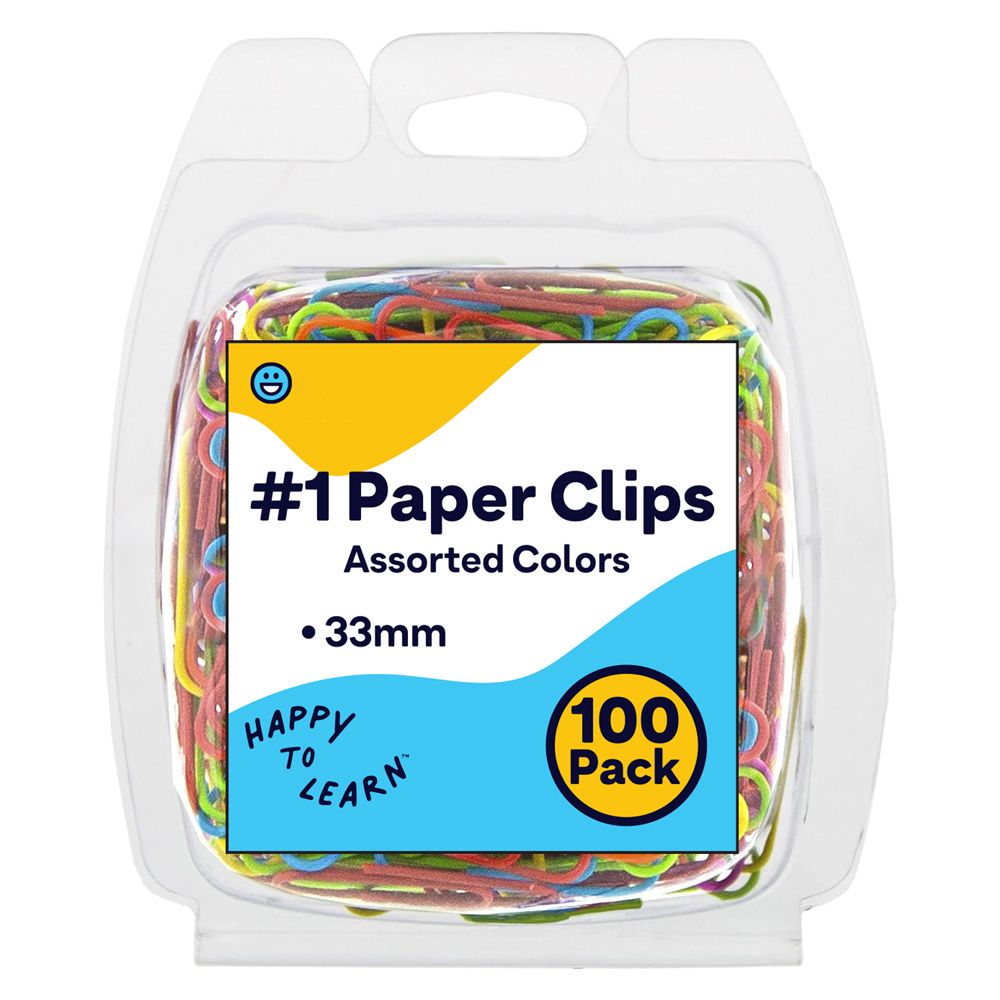 Paper Clips 33mm Colored 100 count - SB