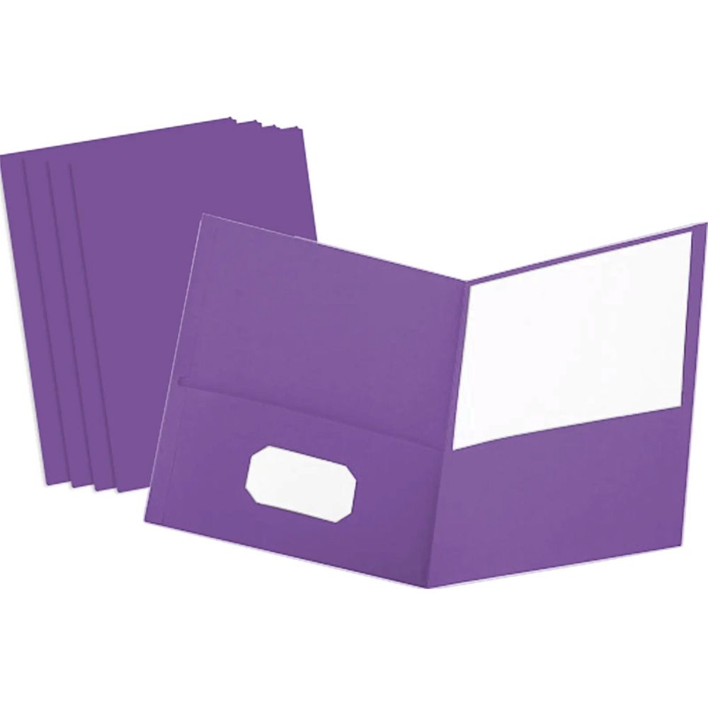 4 Pieces Paper 2-Pockets Portfolio, Purple 25 count - Folders and ...