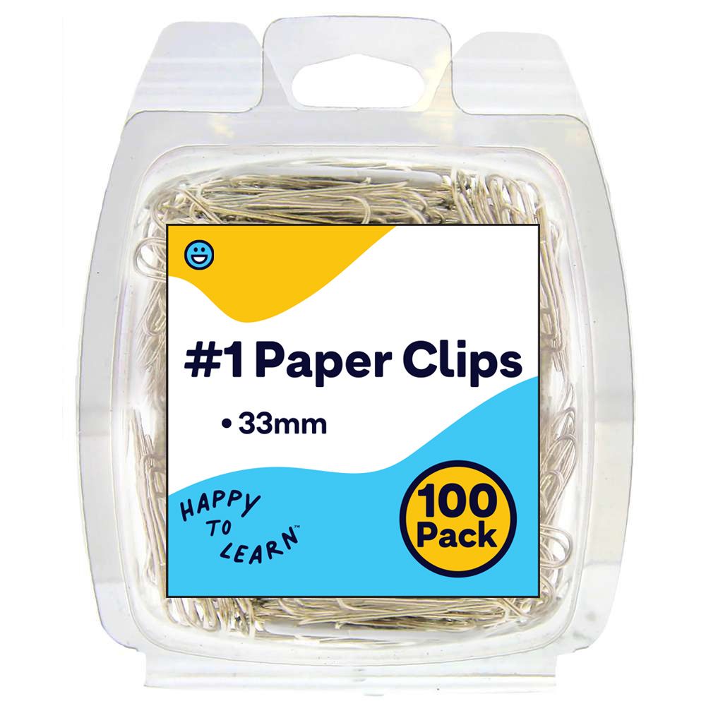 Paper Clips 33mm Metalic 100 count - SB