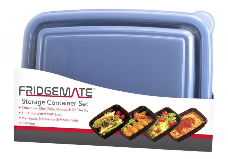6 Pieces 4-count Containers with Lids 1 Liter - Storage & Organization ...