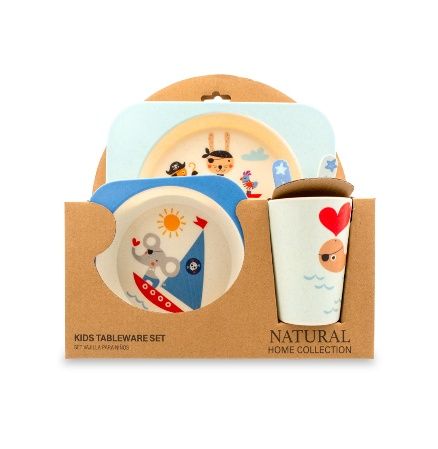 12 Pieces Nhc Kids Tableware 5pc Set Pirates Eco - Baby Utensils - at ...