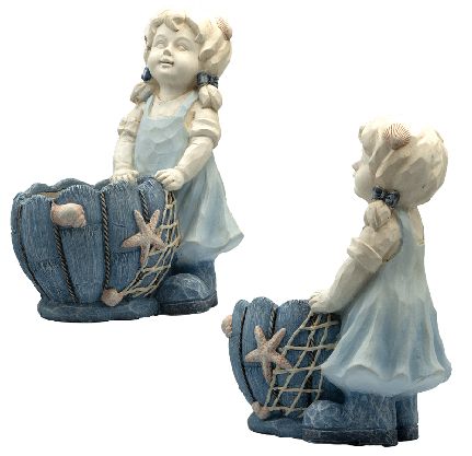 2 pieces Bh Girl Flower Pot Earthenware 12x7in - Garden Planters and ...