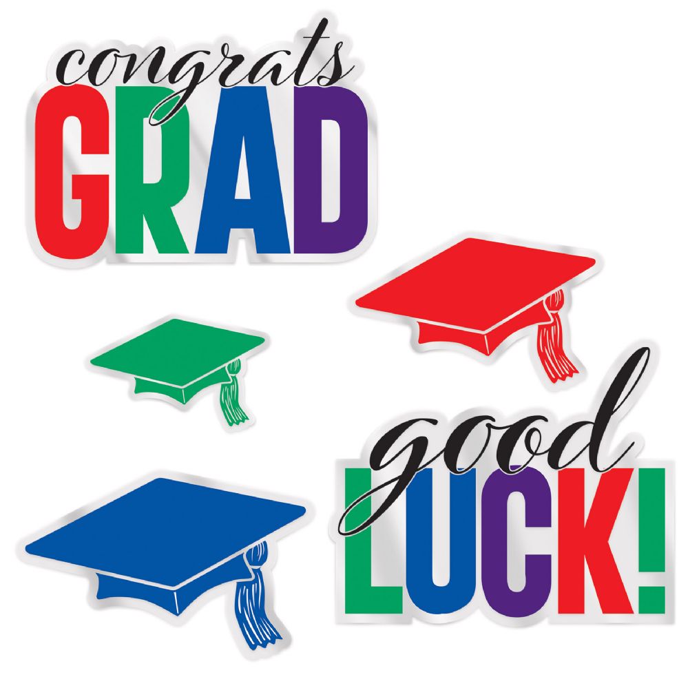 12 pieces Plastic Congrats Grad Cutouts - Graduation - at ...
