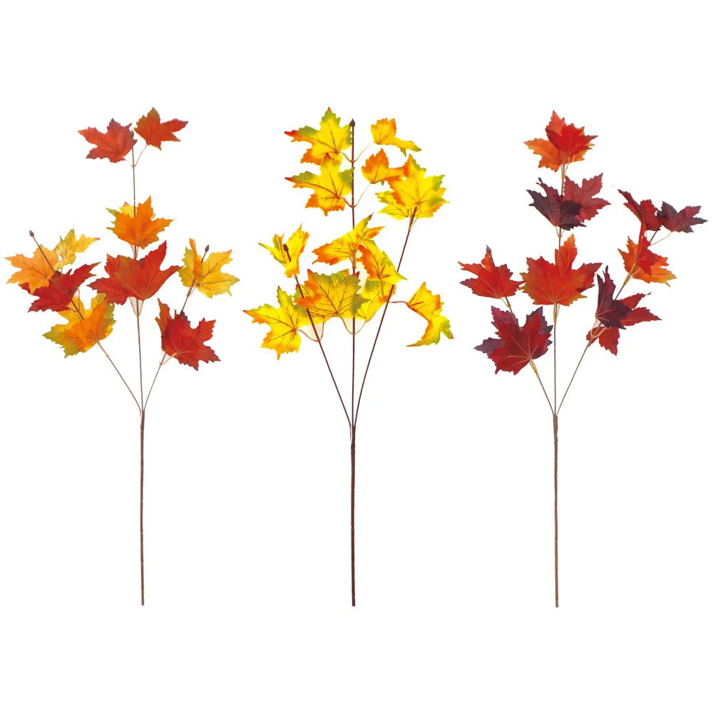 72 Pieces 27-Inch Autumn Leaves Stick Bushes - Artificial Flowers - at ...