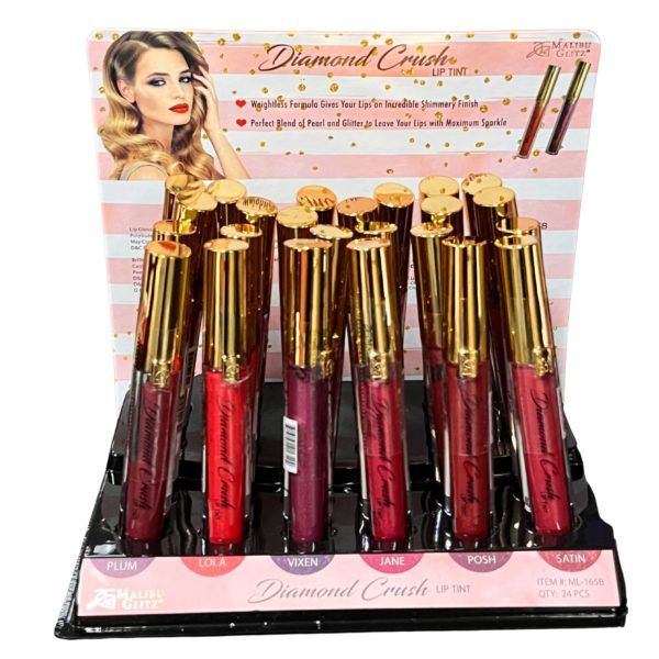 48 pieces Diamond Crush Lip Tint Collection B In Countertop Display ...