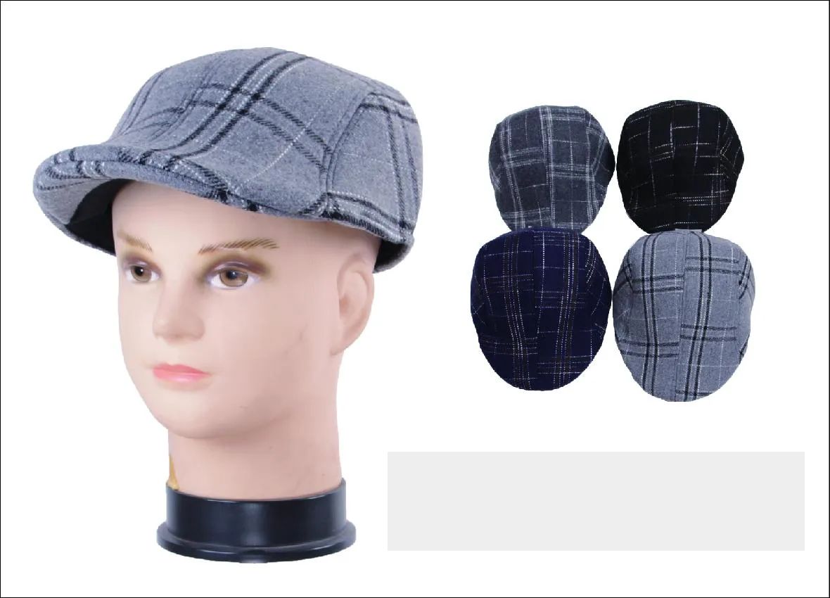36 Pieces Men's Plaid Driver Cap - Fedoras, Driver Caps & Visor - at ...