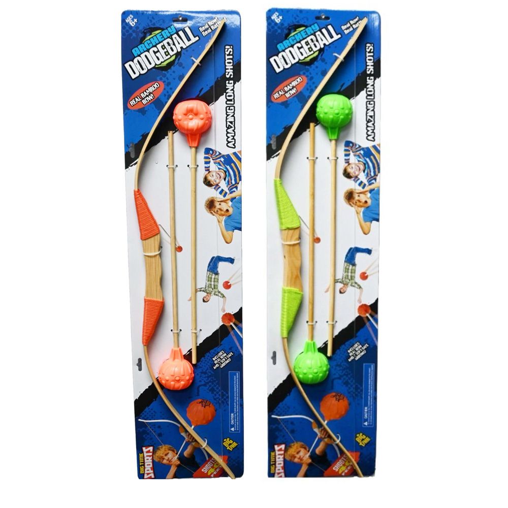 6 Pieces Archery Dodgeball Set W/bamboo Bow 3 Asst Colors - Darts ...