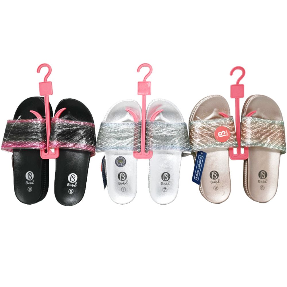 30 Pieces Women Platform Ombre Slide Sandal W/rhinestones 3-Asst Colors ...