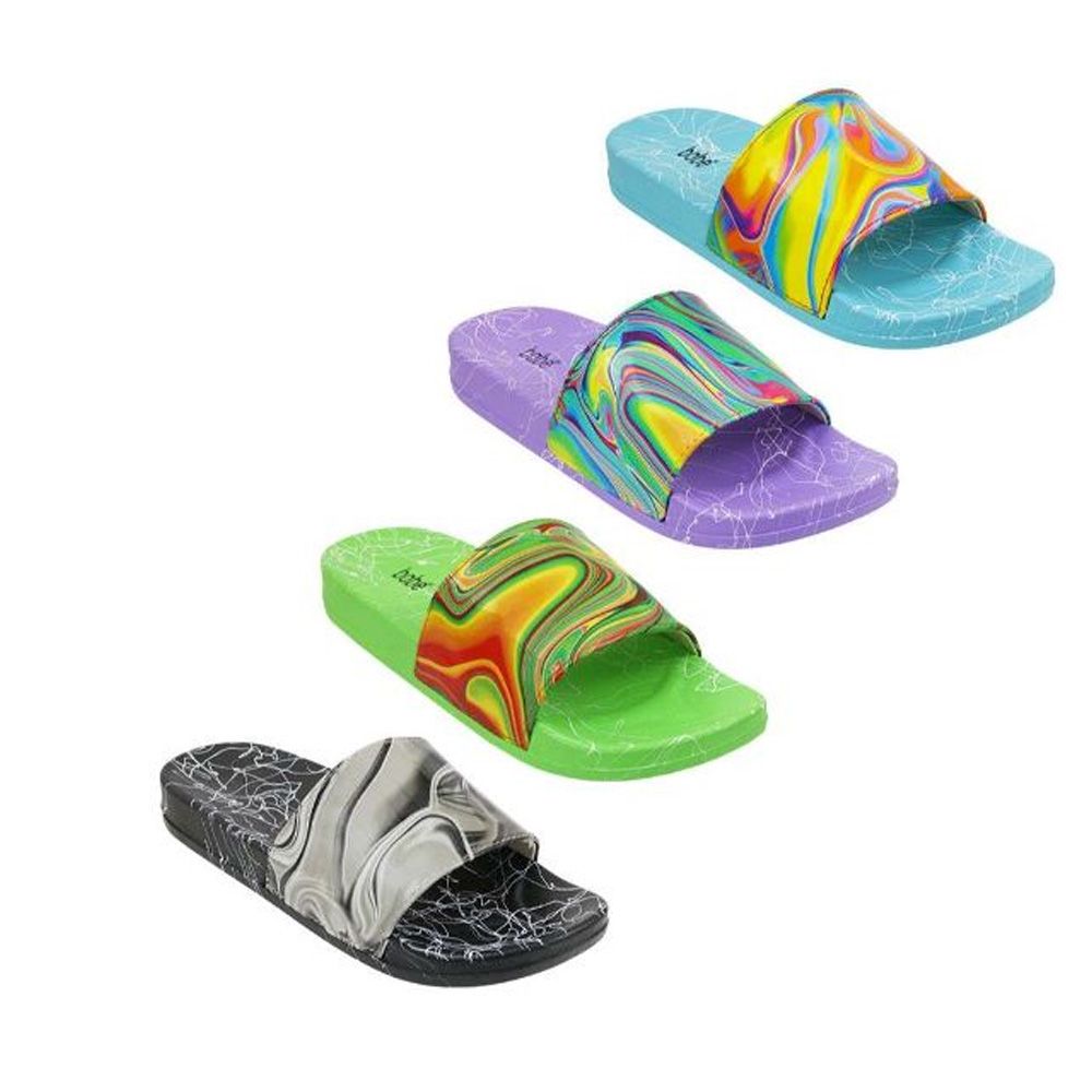 40 Pieces Women Marble Slide Sandal 4-Asst Colors/5-Asst Size - Women's ...