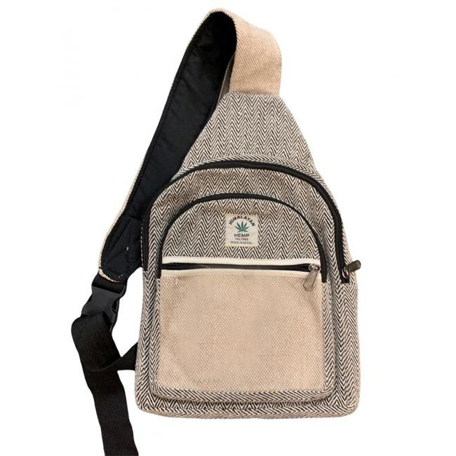 5 pieces Nepal Handmade Himalayan Hemp Crossbody Bags - Beige ...