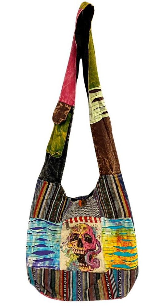 5 pieces Nepal Handmade Hobo Purse Tie Dye Skull - Leather Purses and ...