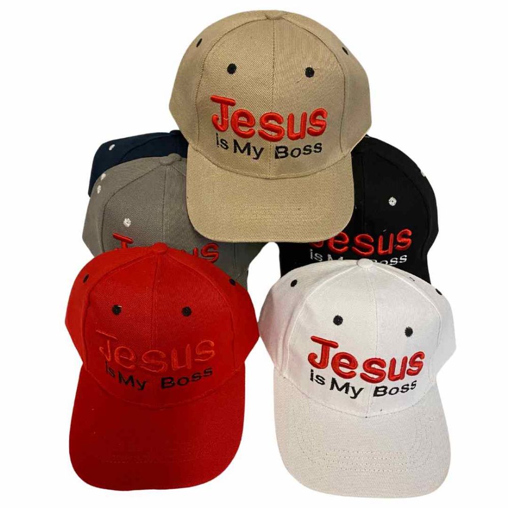 12 pieces "jesus Is My Boss" Youth Size Baseball Caps - Assorted ...