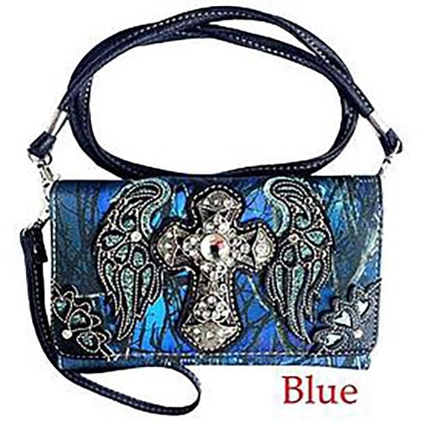 12 pieces Camo Blue Cross With Wings Wallets - Leather Wallets - at ...