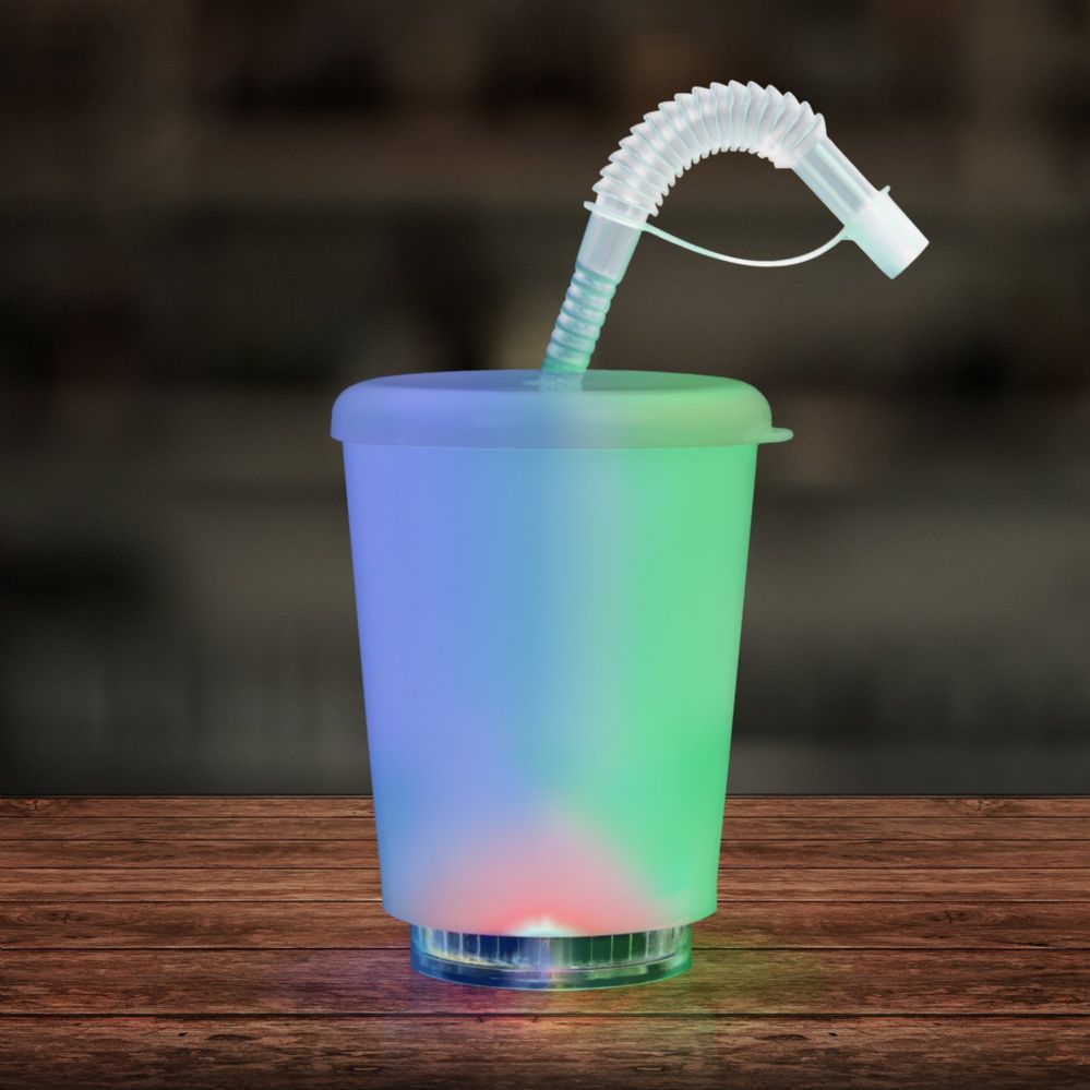 36 pieces Led 12 Oz. Cup With Lid & Straw - LED Party Supplies - at ...