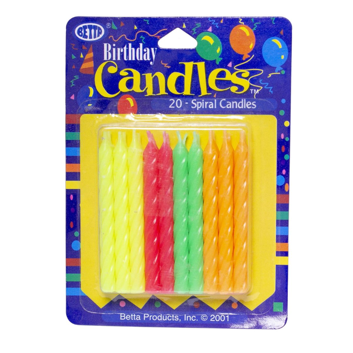 125 Packs Fluorescent Spiral Birthday Candles (20-Count) - Candles ...