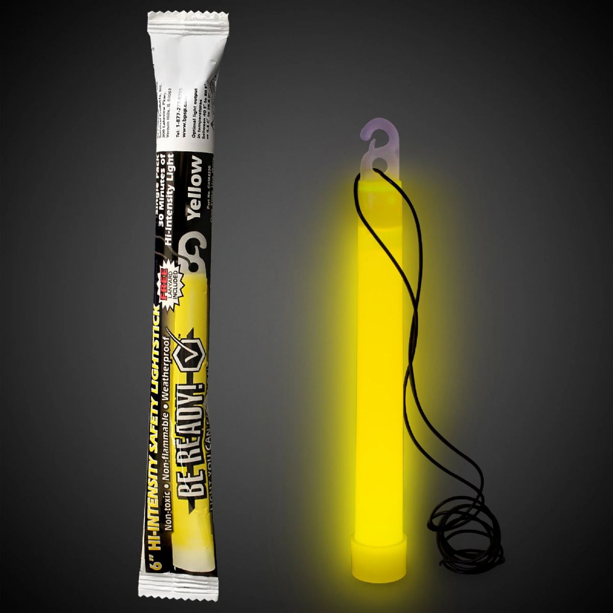 76 Pieces Yellow 30 Minute 6-inch Glow Stick - LED Party Supplies - at ...