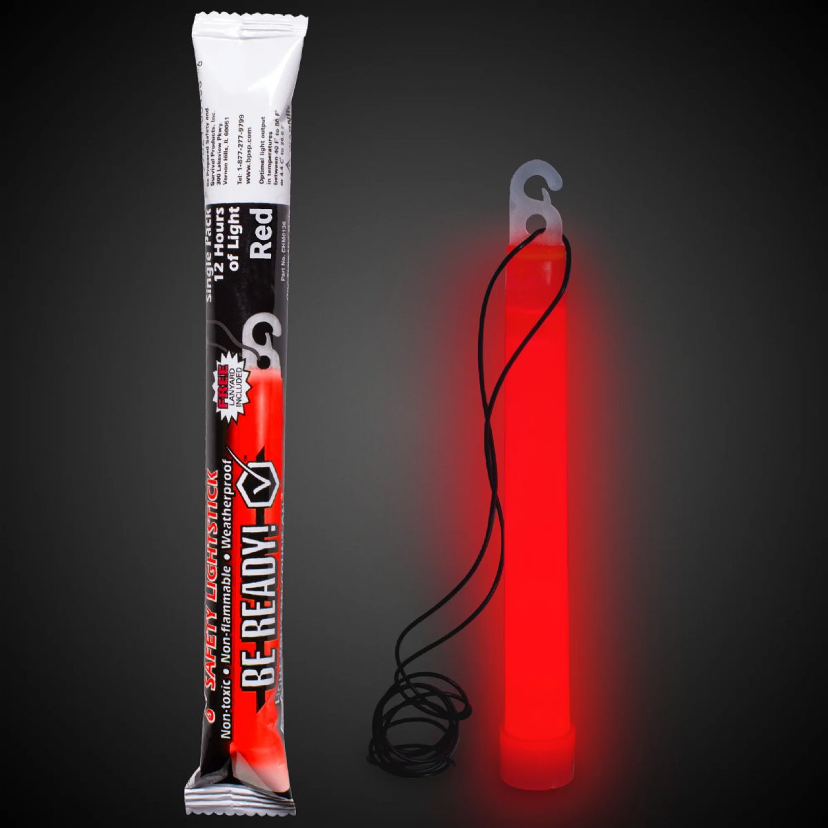 72 Pieces Red Be Ready 6-inch Safety Glow Stick - LED Party Supplies ...