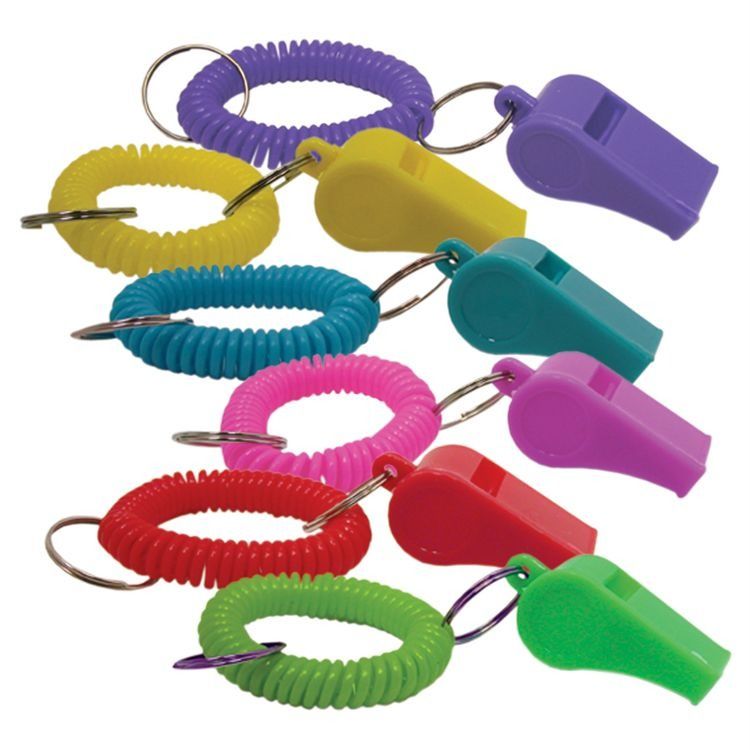 168 Pieces Coil Plastic Whistle Keychains - Key Chains - at ...
