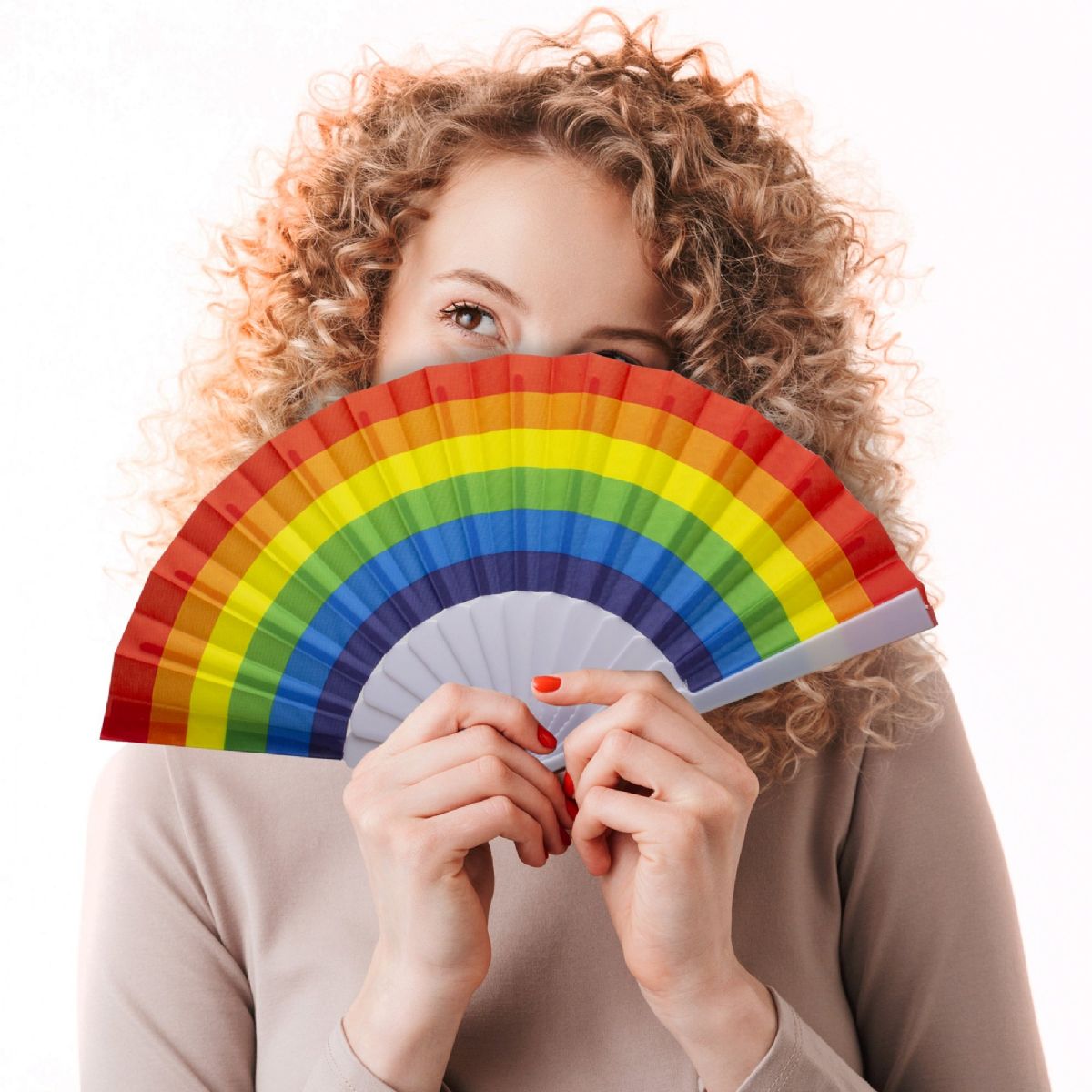 Bulk Rainbow Folding Fans - Wholesale Sock Deals