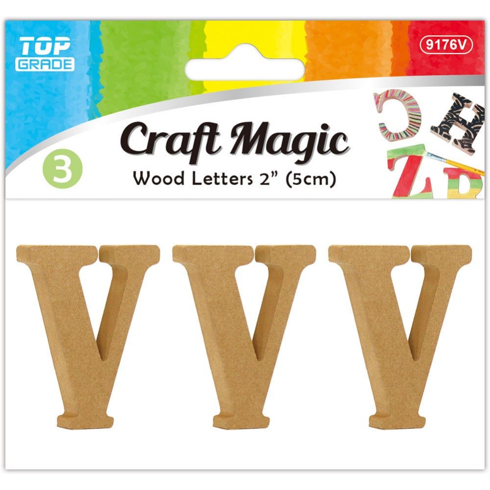 24 pieces 3pc Wooden Letter "v" 5x4x1cm - Craft Kits - at ...