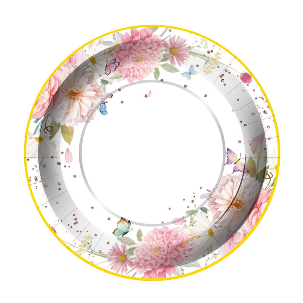 48 pieces 7-inch/24ct Paper Plate 48s W/gold Trim - Party Paper Goods ...