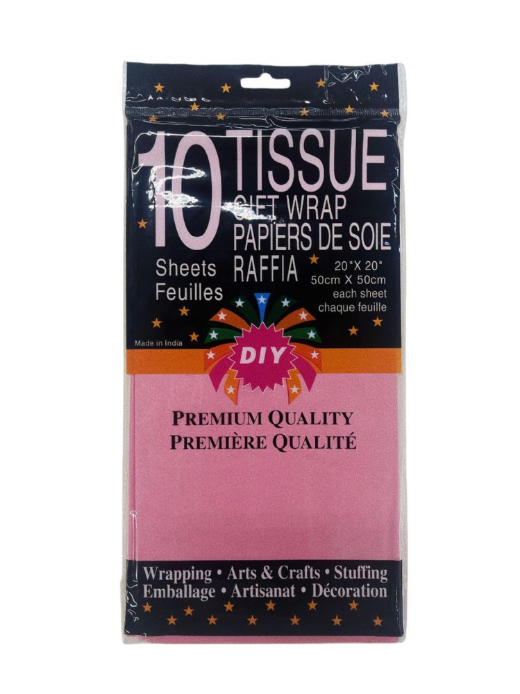 72 pieces 10ct Tissue Paper Lt Pink 72s 20x20-inch - Tissue Paper - at ...