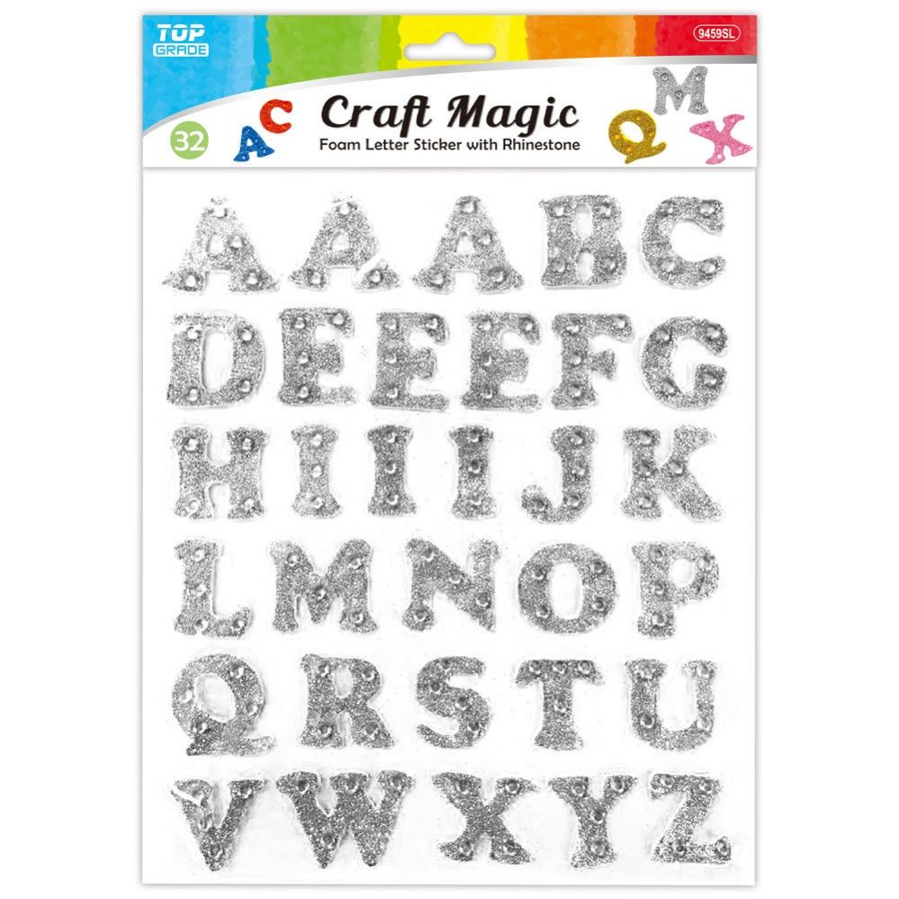Eva Letter Sticker Sil W/glt+rhinestone - SB