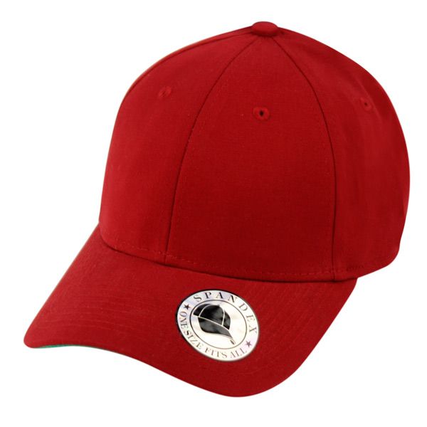 Cotton Curved Brim Stretch Fitted Cap Burgundy - SB
