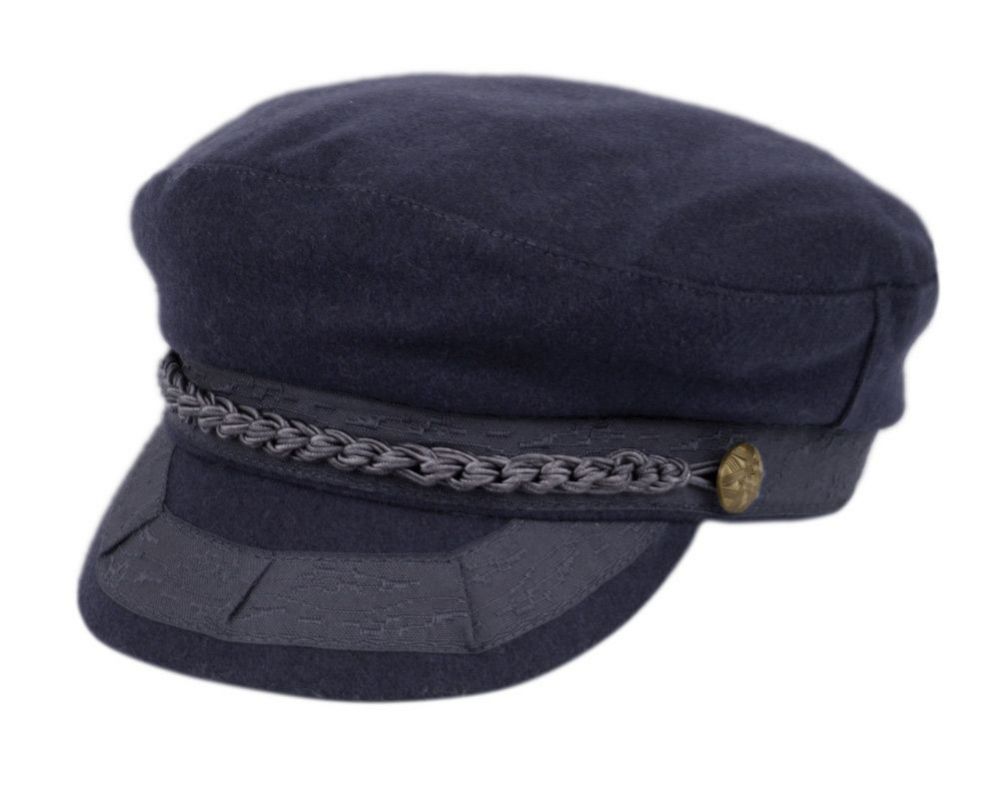 6 pieces Wool Greek Fisherman Hats With Braid Band Assorted Navy ...