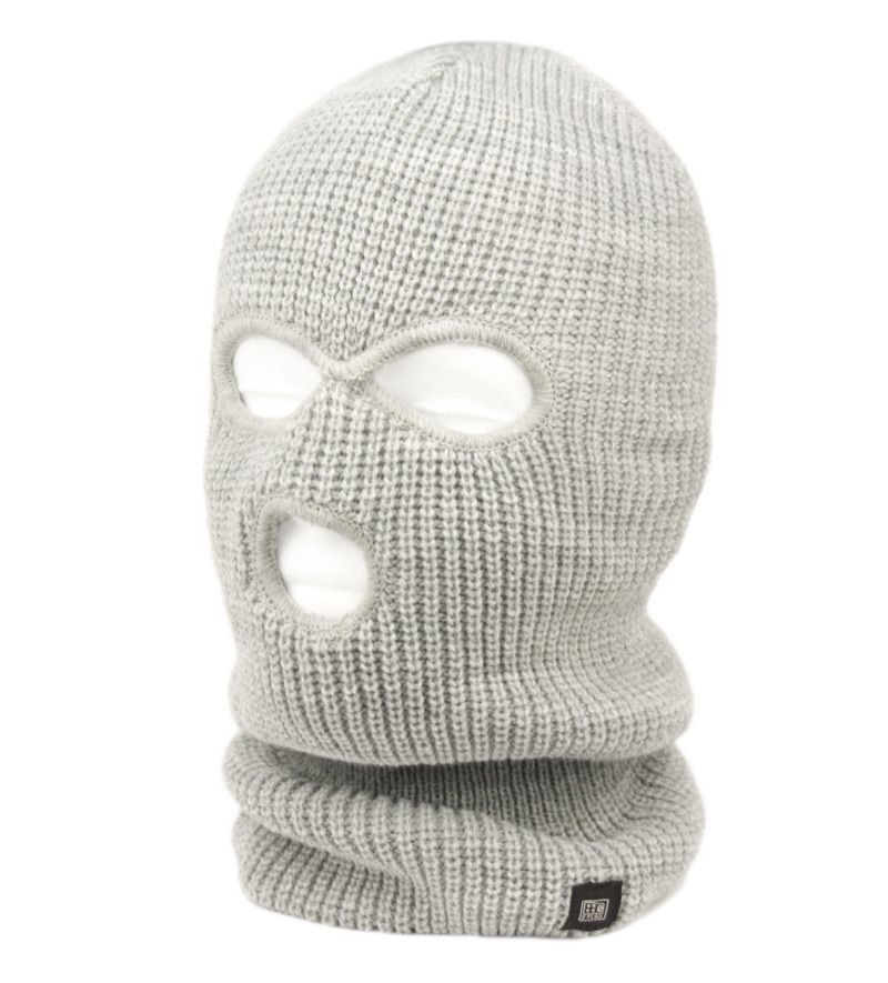 6 pieces 3 Holes Knit Winter Sports Mask Ash Gray - Unisex Ski Masks ...